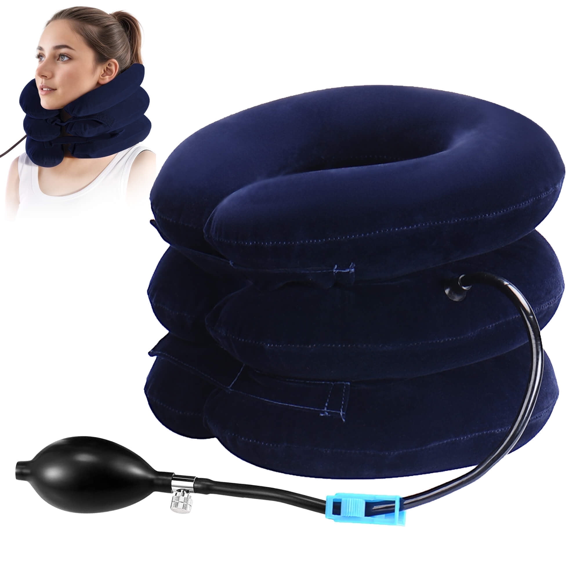 Fixdono Cervical Neck Traction Device Inflatable Neck Bracer for Pain ...