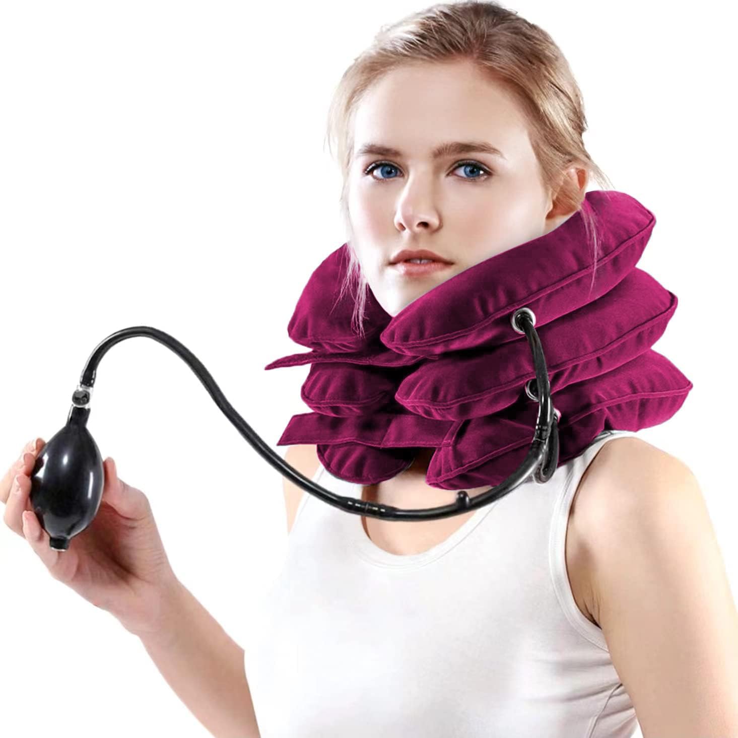 Lingsheng Cervical Neck Traction Device,Neck Stretchers for Neck Pain ...