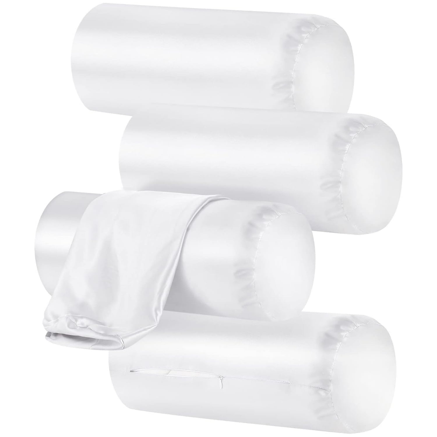 Cervical Pillow Cover,White Neck Roll Pillow Case Cover Only,Round Neck ...