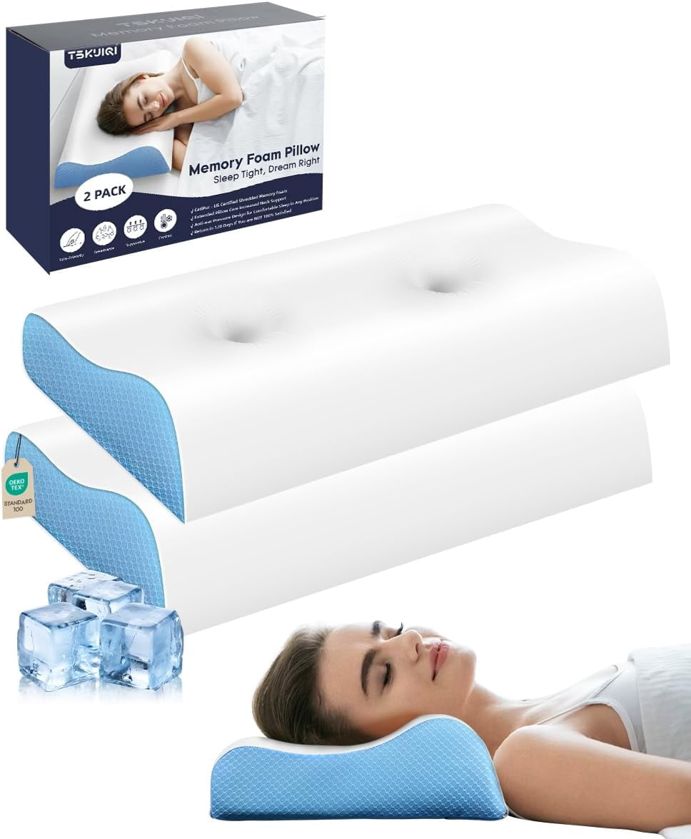 Cervical Pillow for Neck Pain Relief - Contour Pillow Memory Foam ...