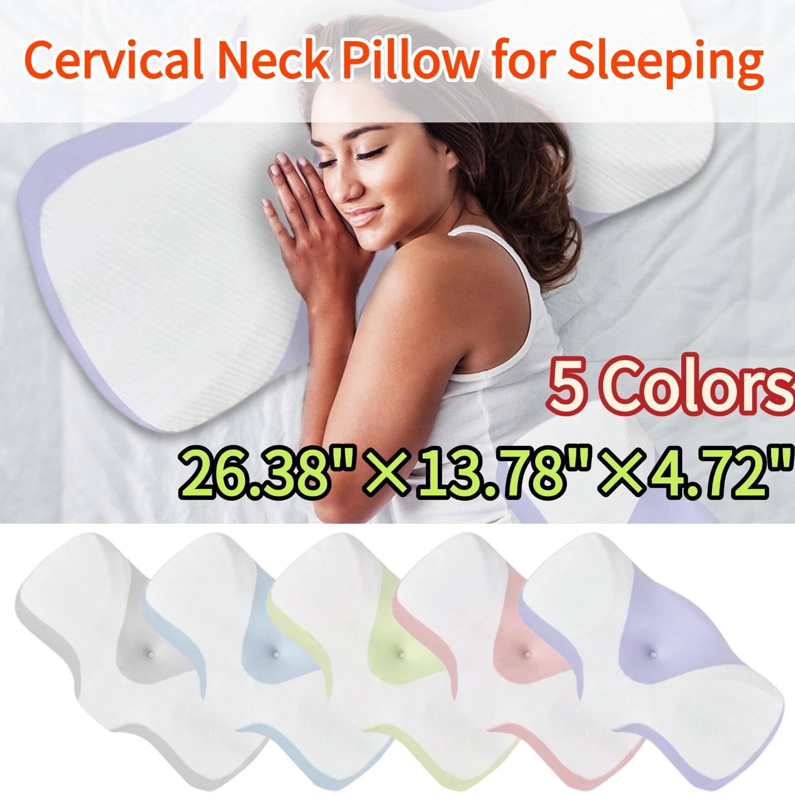 Cervical Pillow for Neck Pain Relief, Ergonomic Hollow Design, Odorless ...
