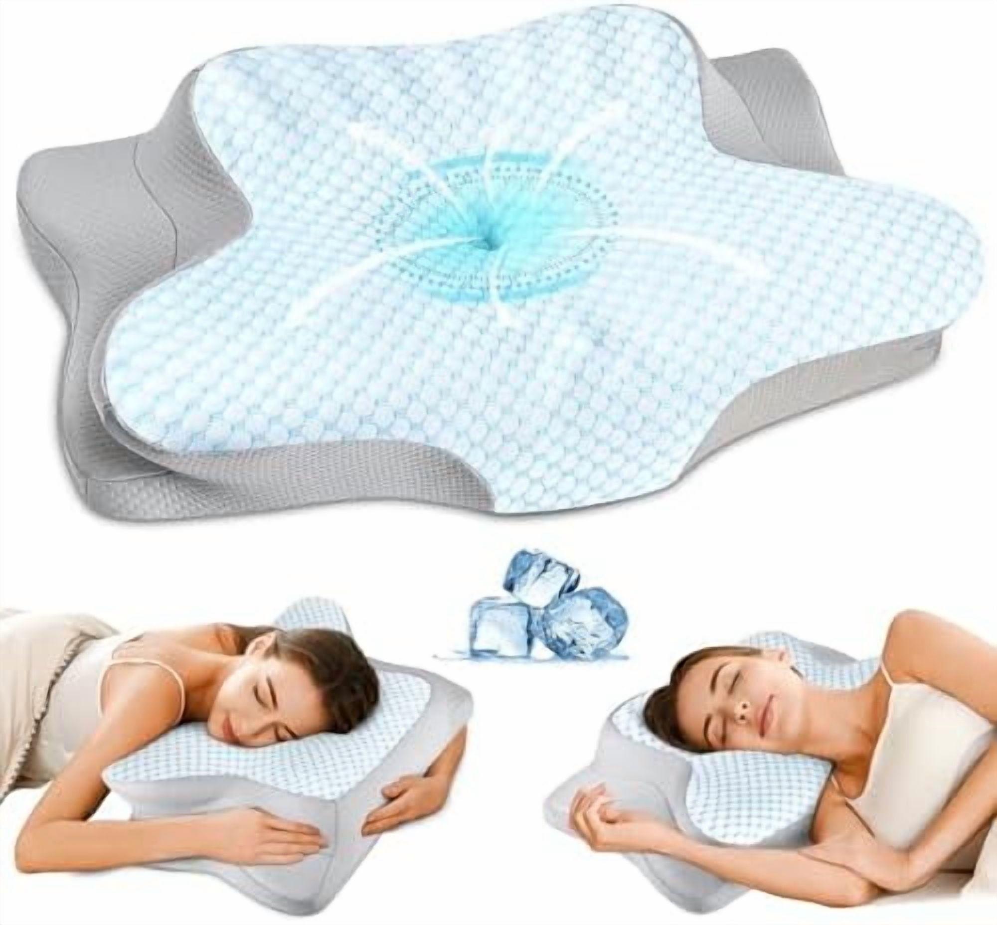 Cervical Pillow for Neck Pain Relief – Ergonomic, Side Sleeper, Cooling ...