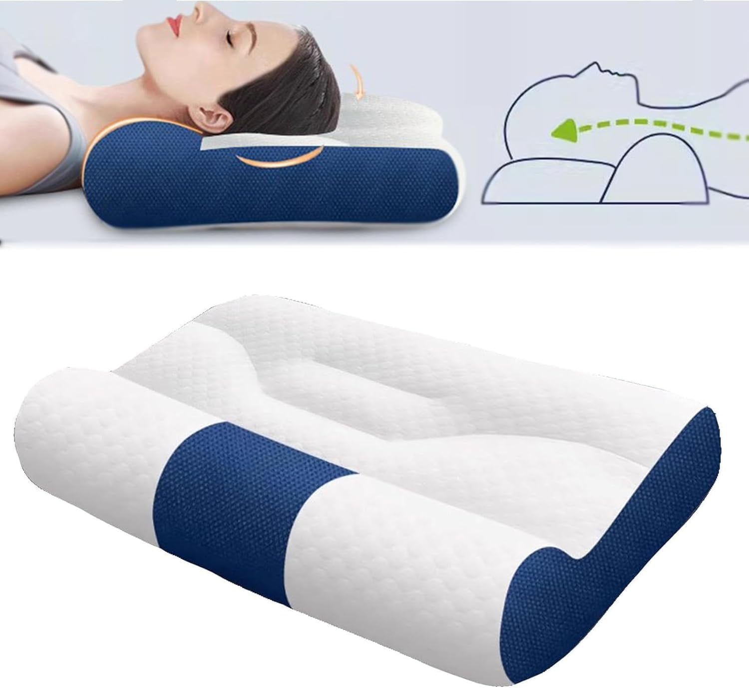 Cervical Support Goose Down Pillow, Sleep Enhancing Cervical Support ...