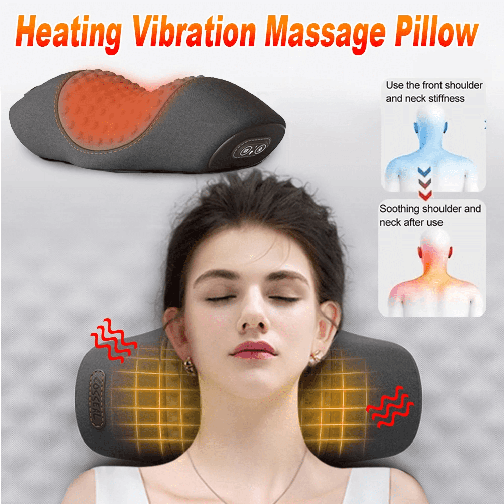 Cervical Vibration Massage Pillow Home Lumbar Back Shoulder And Neck ...
