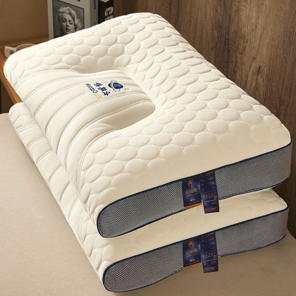 Cervical spine protection spa pillow paired with memory pillow ...