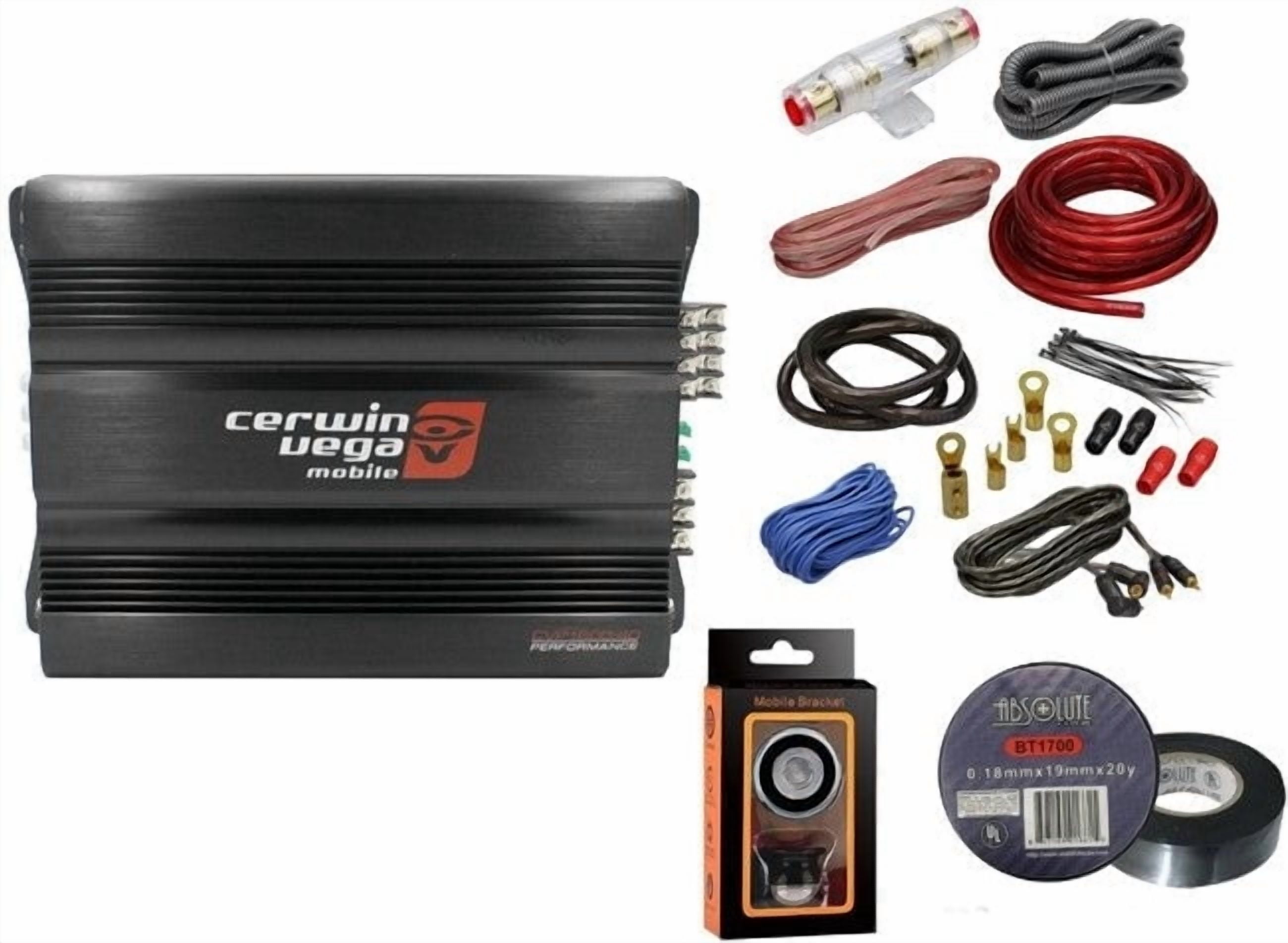 Cerwin Vega CVP1600.4D 1600 Watts 4-Channel Class-D Amplifier + Amp Kit ...