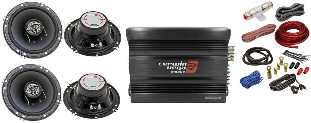 Cerwin Vega CVP1600.4D 4-Ch + 2 XED-62 6.5" Speaker + AMP Kit + Mobile ...