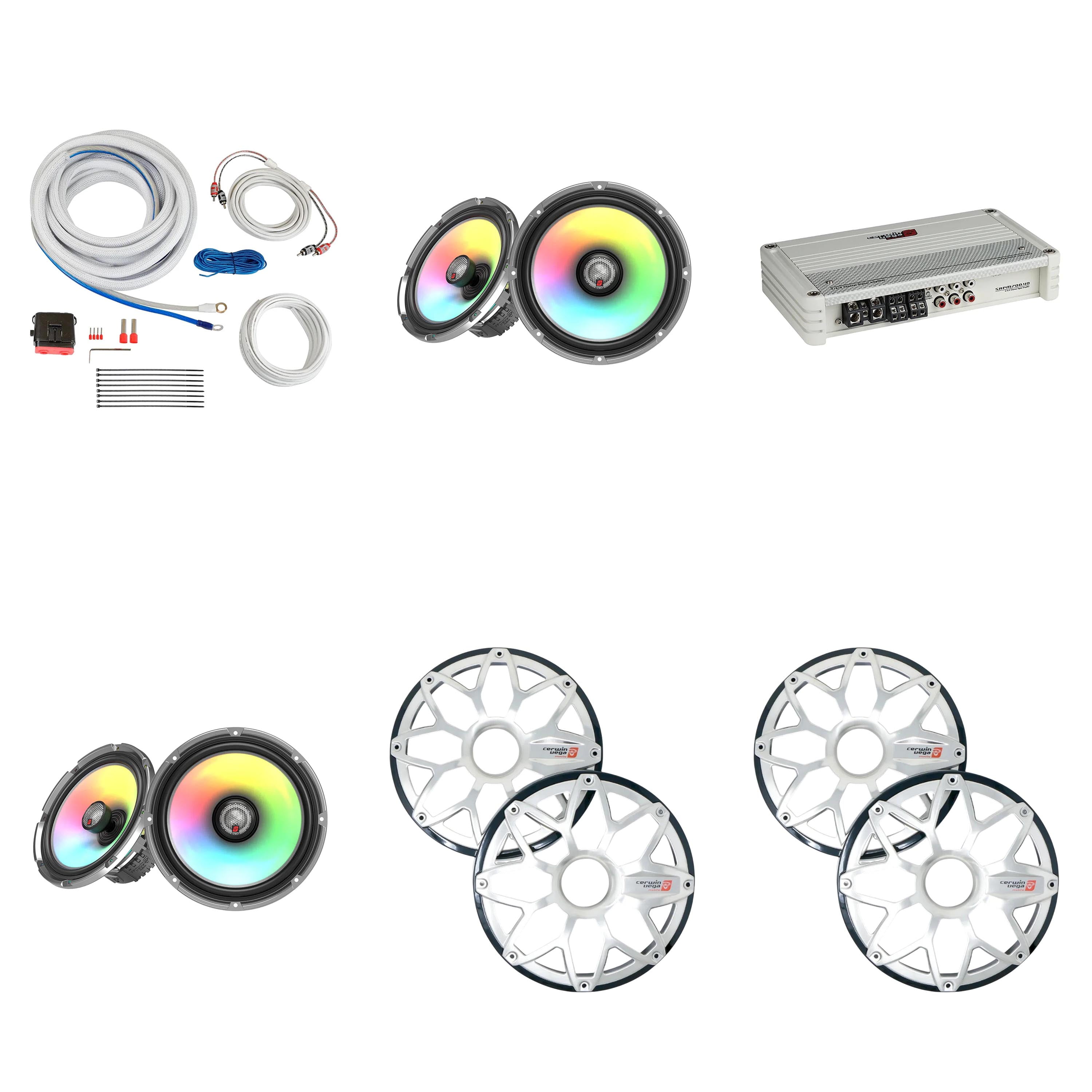 Cerwin Vega Stroker 4 Channel Amplifier with (2) Pair RPM Stroker 8 ...