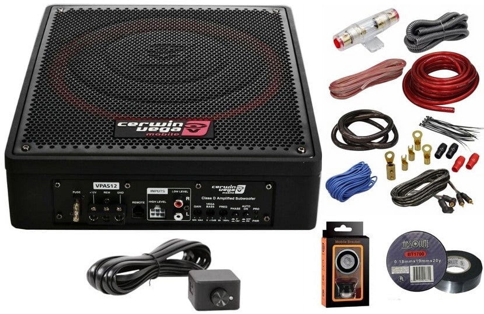 Cerwin Vega VPAS12-12 Shallow Mount Sealed Powered 600W Subwoofer ...
