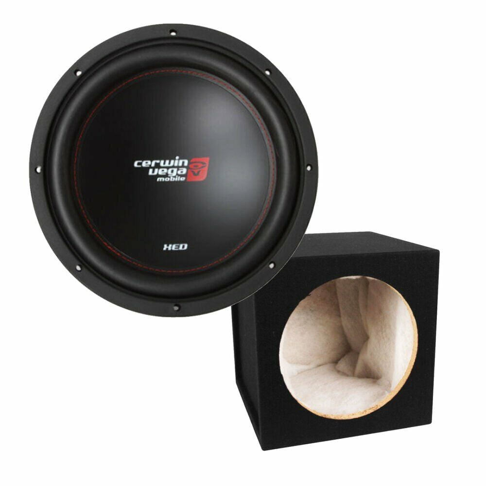 Cerwin Vega XED12V2 1000W 12" Car Subwoofer + 12" Sealed Sub Enclosure ...