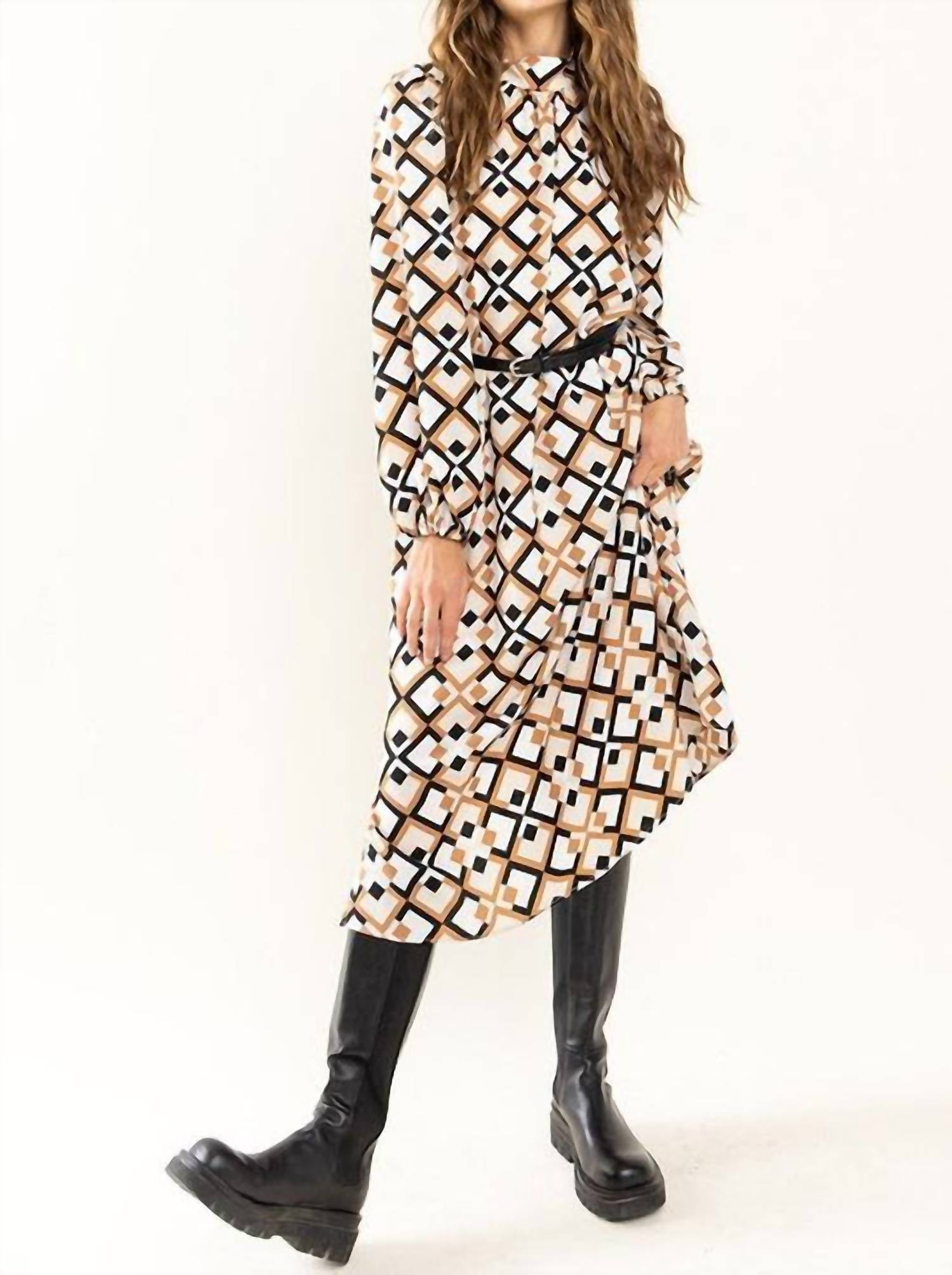 Ces Femme Gia Printed Midi Dress - Walmart.com