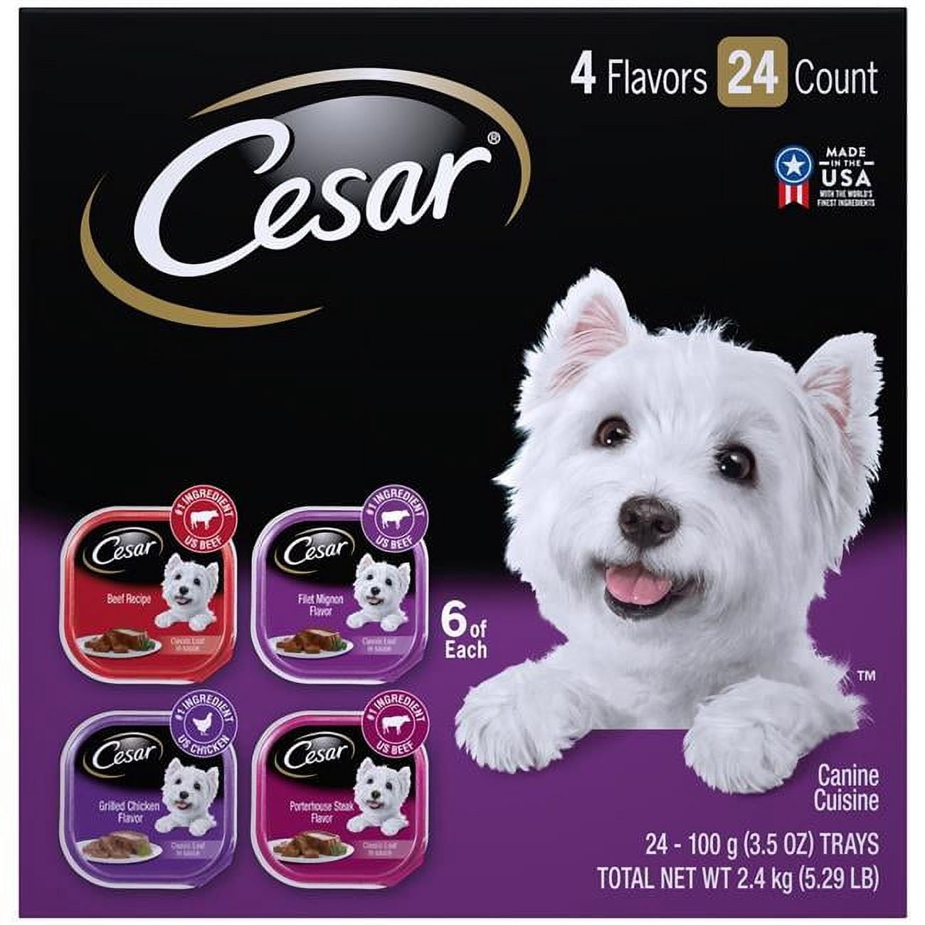 Cesar Canine Cuisine Wet Dog Food - Beef Filet Mignon Grilled Chicken ...