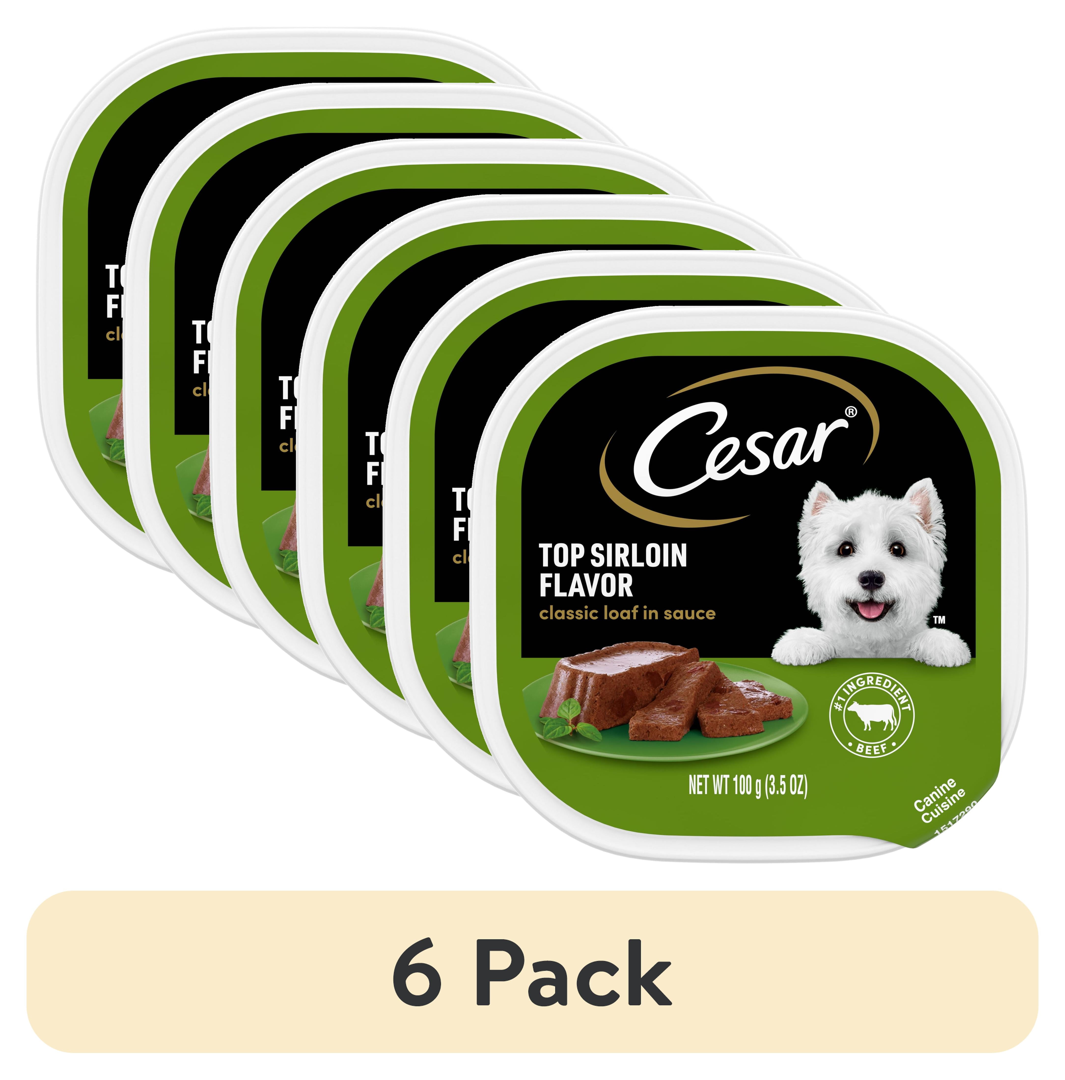 (6 pack) Cesar Classic Loaf In Sauce Top Sirloin Flavor Wet Dog Food ...