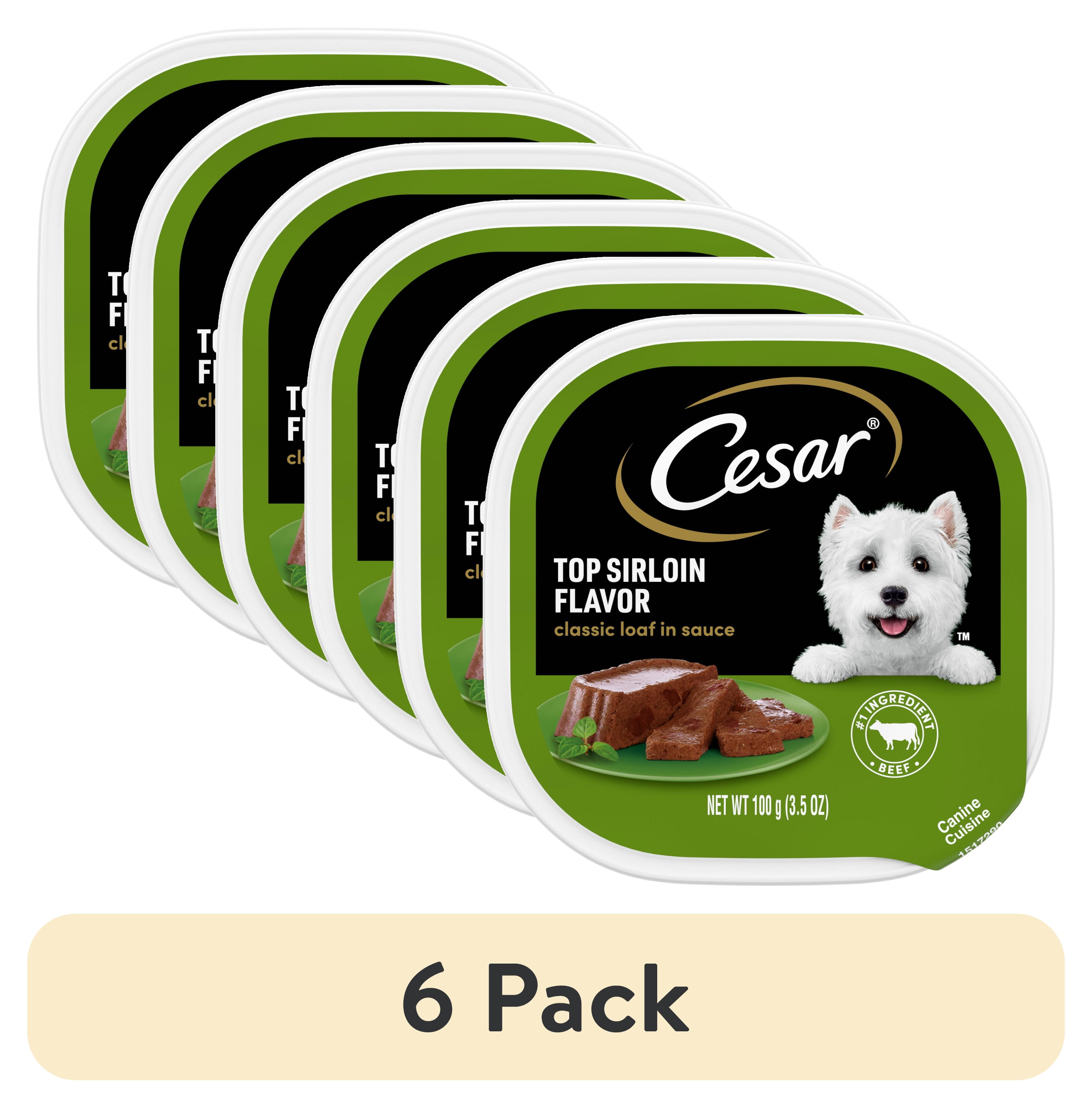(6 pack) Cesar Classic Loaf In Sauce Top Sirloin Flavor Wet Dog Food ...