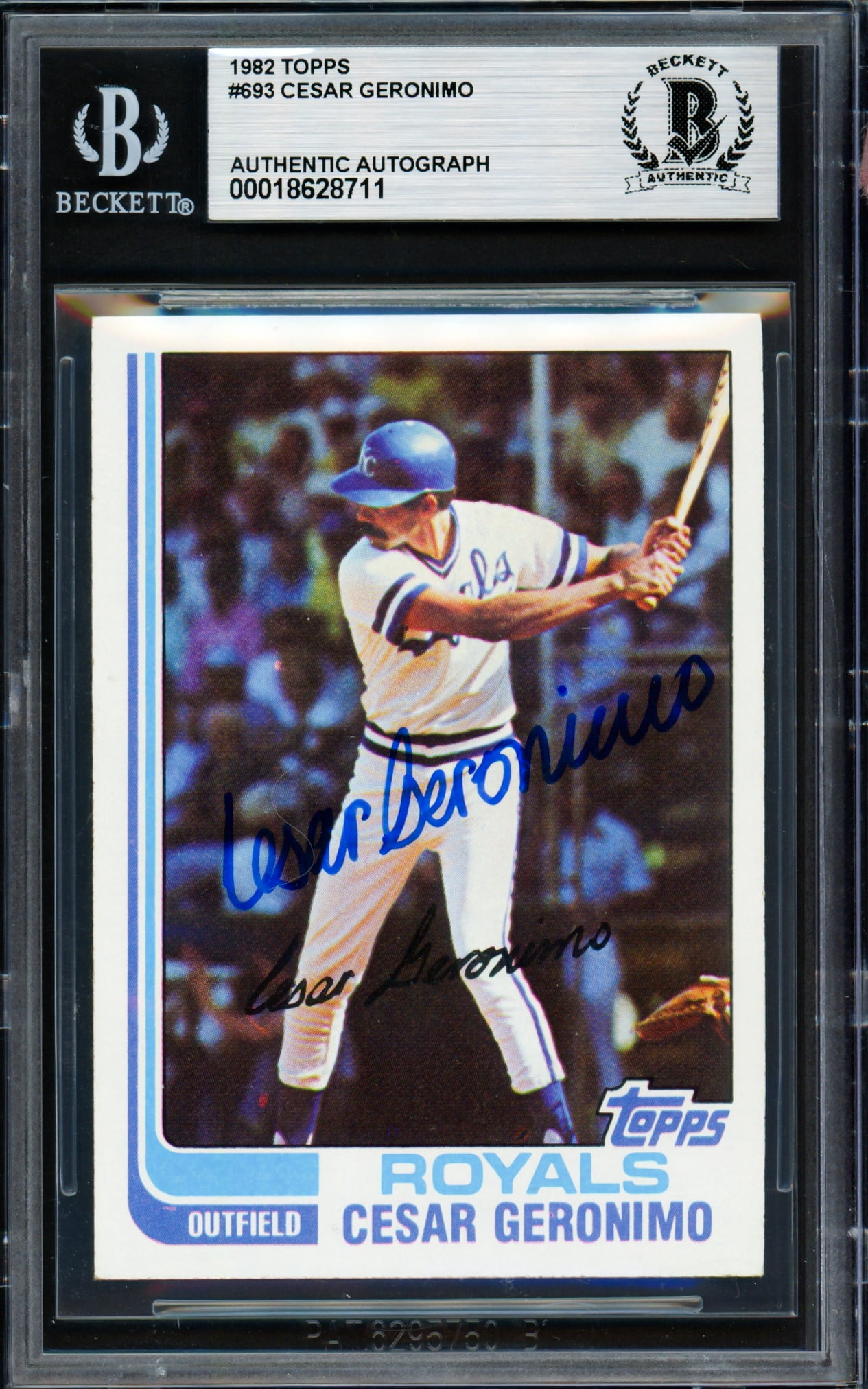 Cesar Geronimo Autographed 1982 Topps Card #693 Kansas City Royals ...