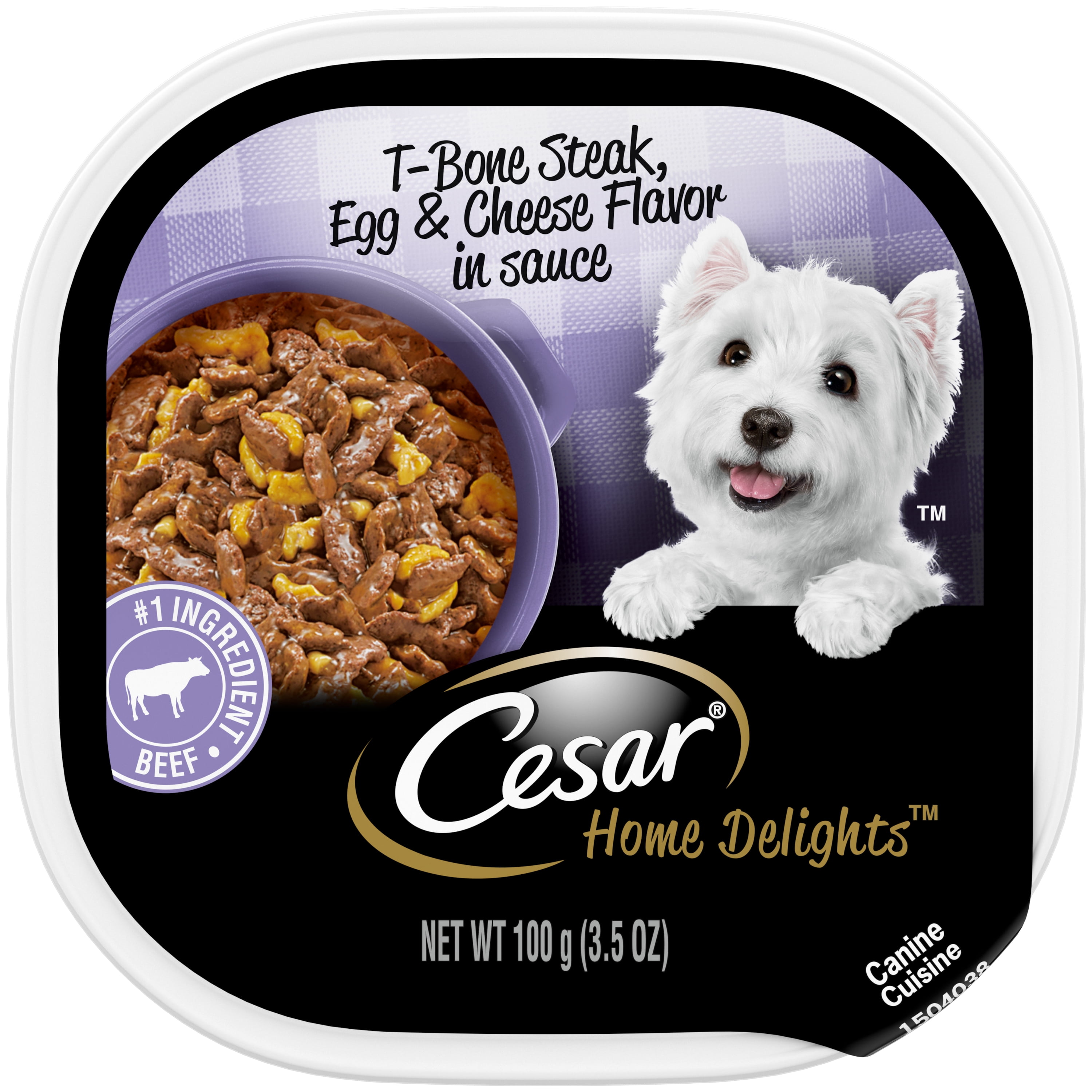 CESAR Home Delights T-Bone Steak, Egg & Cheese Flavor Adult Dog Food, 3 ...