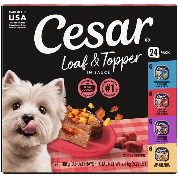 Cesar Wet Dog Food Variety Pack 3.5 oz Trays, Includes Beef Stew, Pot ...