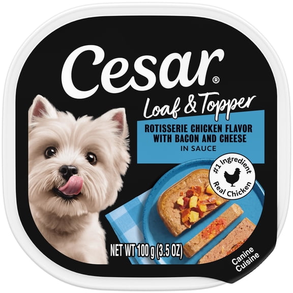(4 pack) Cesar Loaf & Topper Angus Beef Flavor With Bacon & Cheese Wet ...