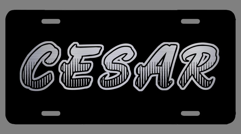 Cesar Name Etched Style License Plate Tag Vanity Novelty Metal | Etched ...