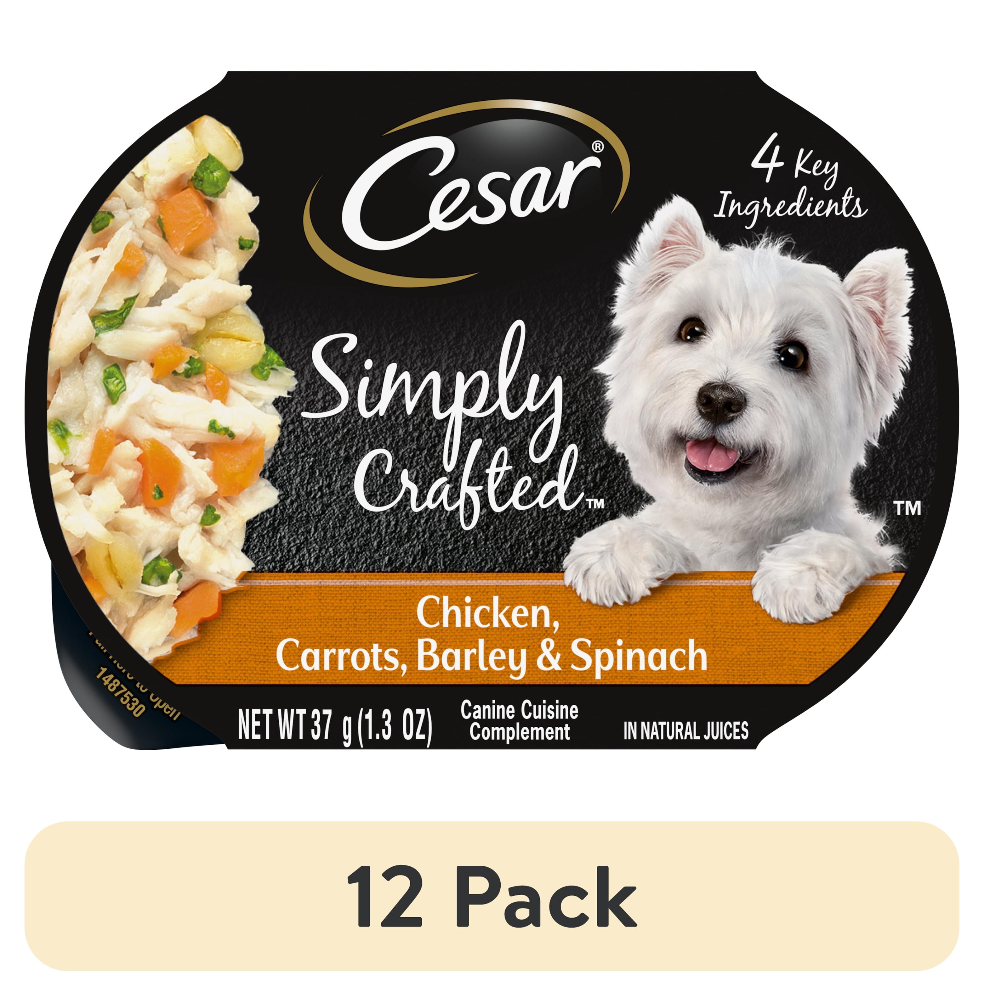 (12 pack) Cesar Simply Crafted Wet Dog Food Topper Adult, 1.3 Oz - Walmart.com