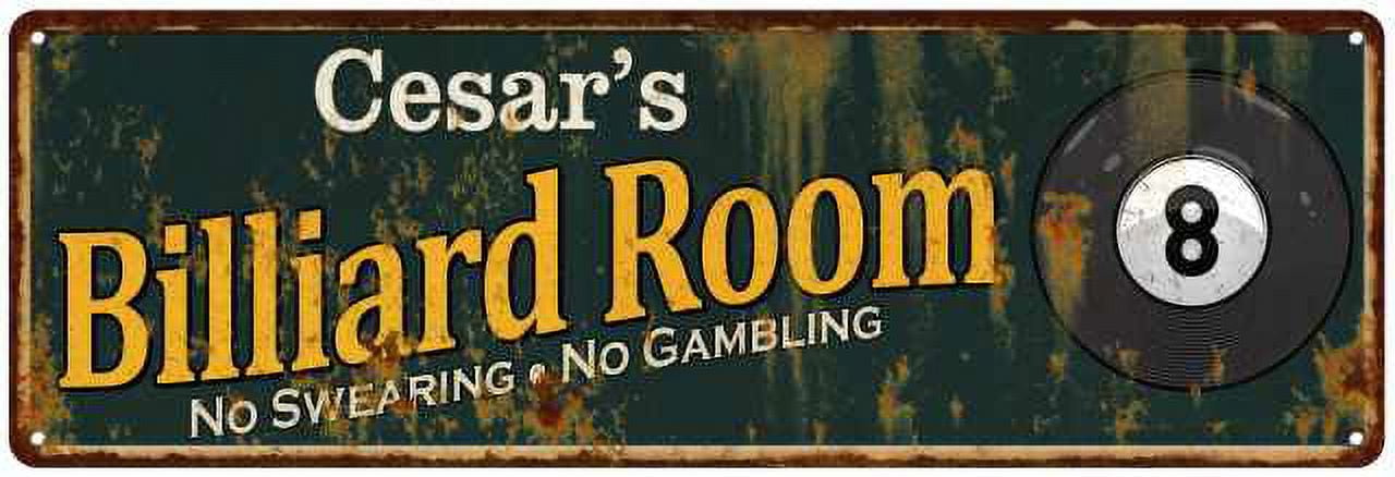 Cesar's Billiard Room Green Sign Man Cave 6x18 106180009139 - Walmart ...