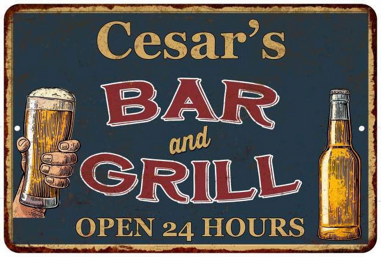 Cesar's Green Bar and Grill Sign 8 x 12 High Gloss Metal 208120044202 ...