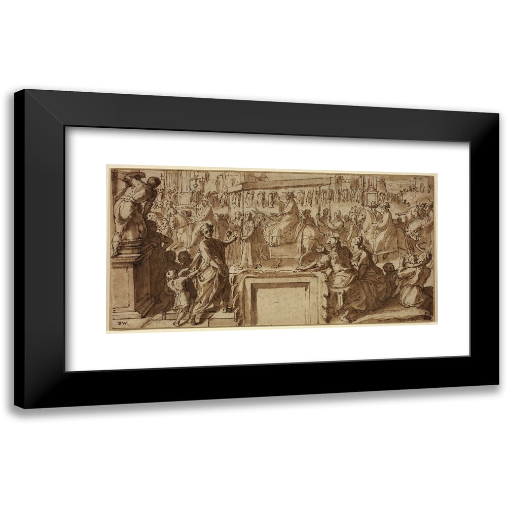 Cesare Nebbia 24x14 Black Modern Framed Museum Art Print Titled - Saint ...