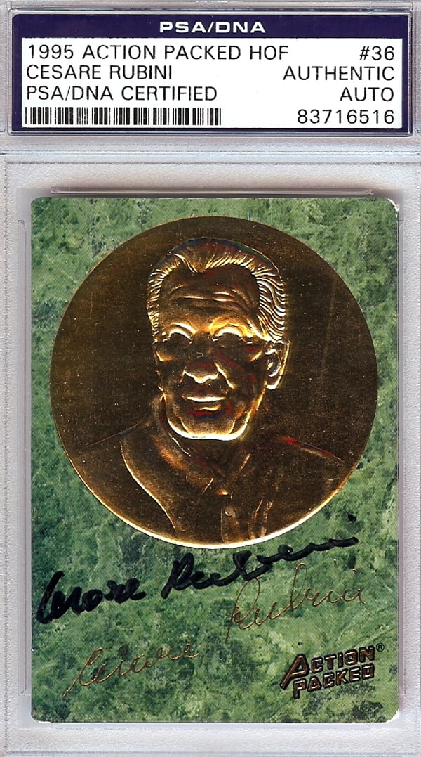 Cesare Rubini Autographed 1995 Action Packed HOF Card #36 PSA/DNA ...