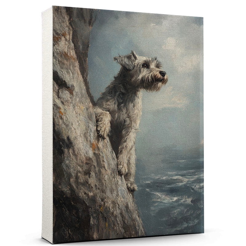Cesky Terrier Cute Dog Climbing Stretched Canvas Size 8x12 – Retro ...