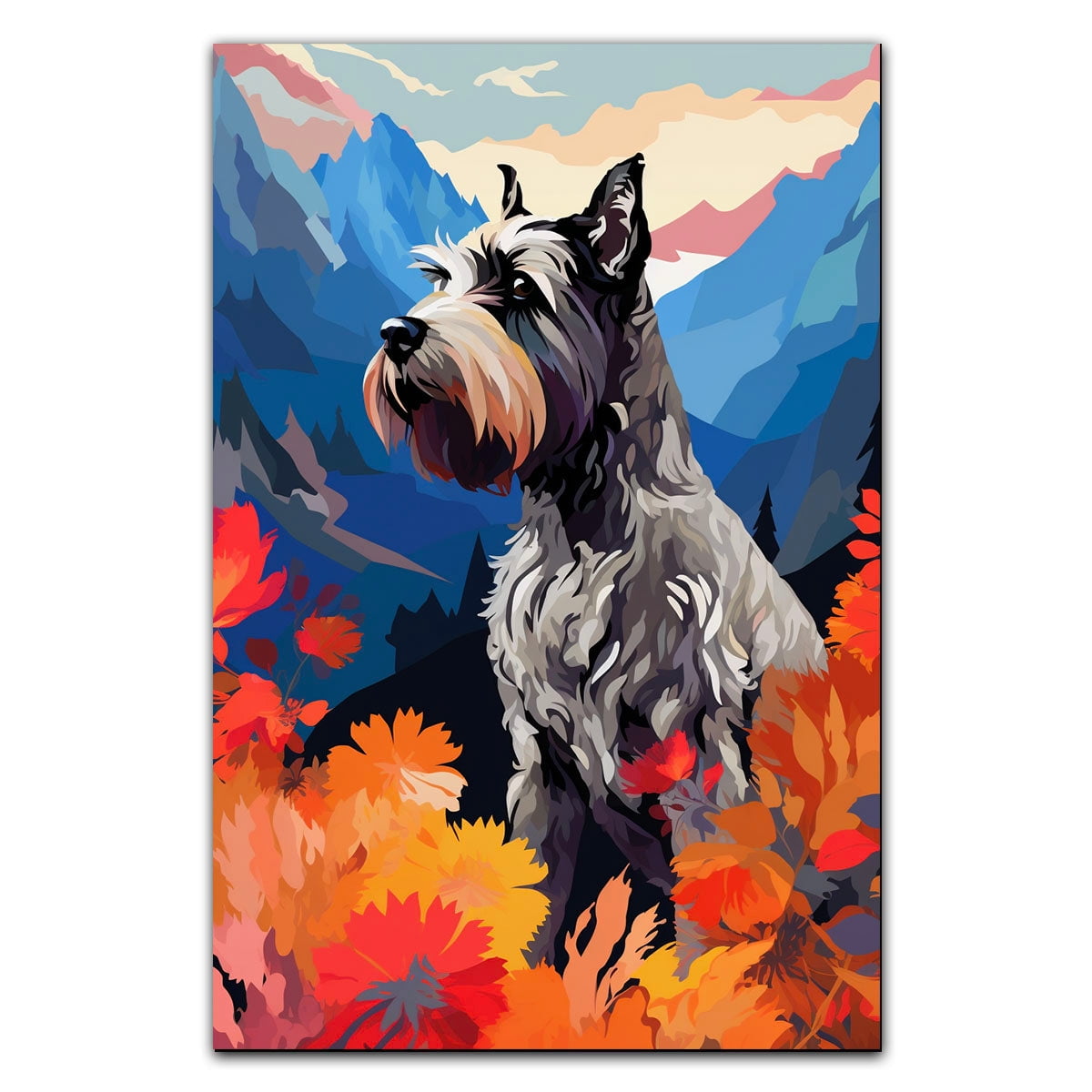 Cesky Terrier Watercolor Dog Portrait Painting of Dog Canvas Print Dog ...