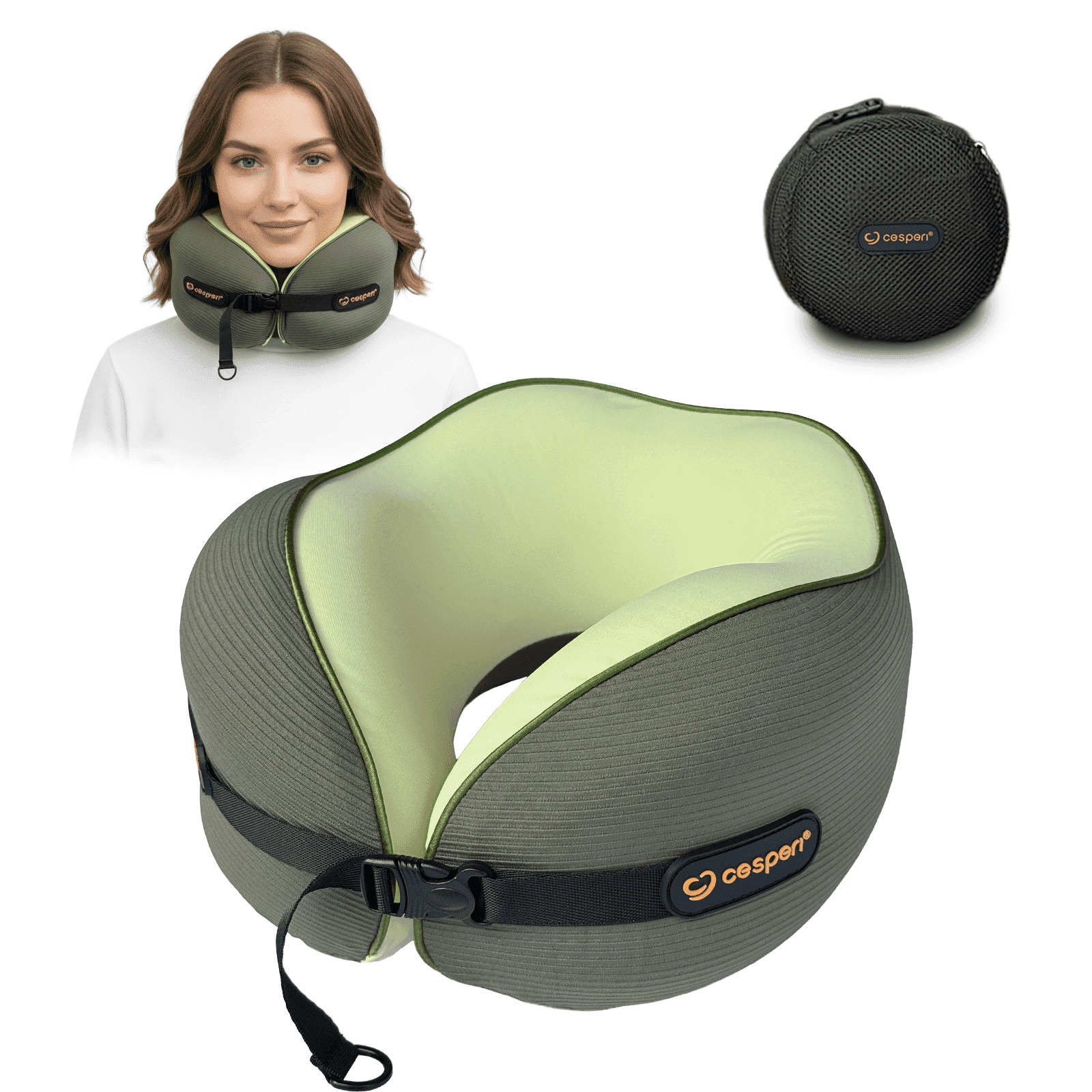 Cesperi® Travel Neck Pillow – Lightweight Memory Foam Airplane Pillow ...