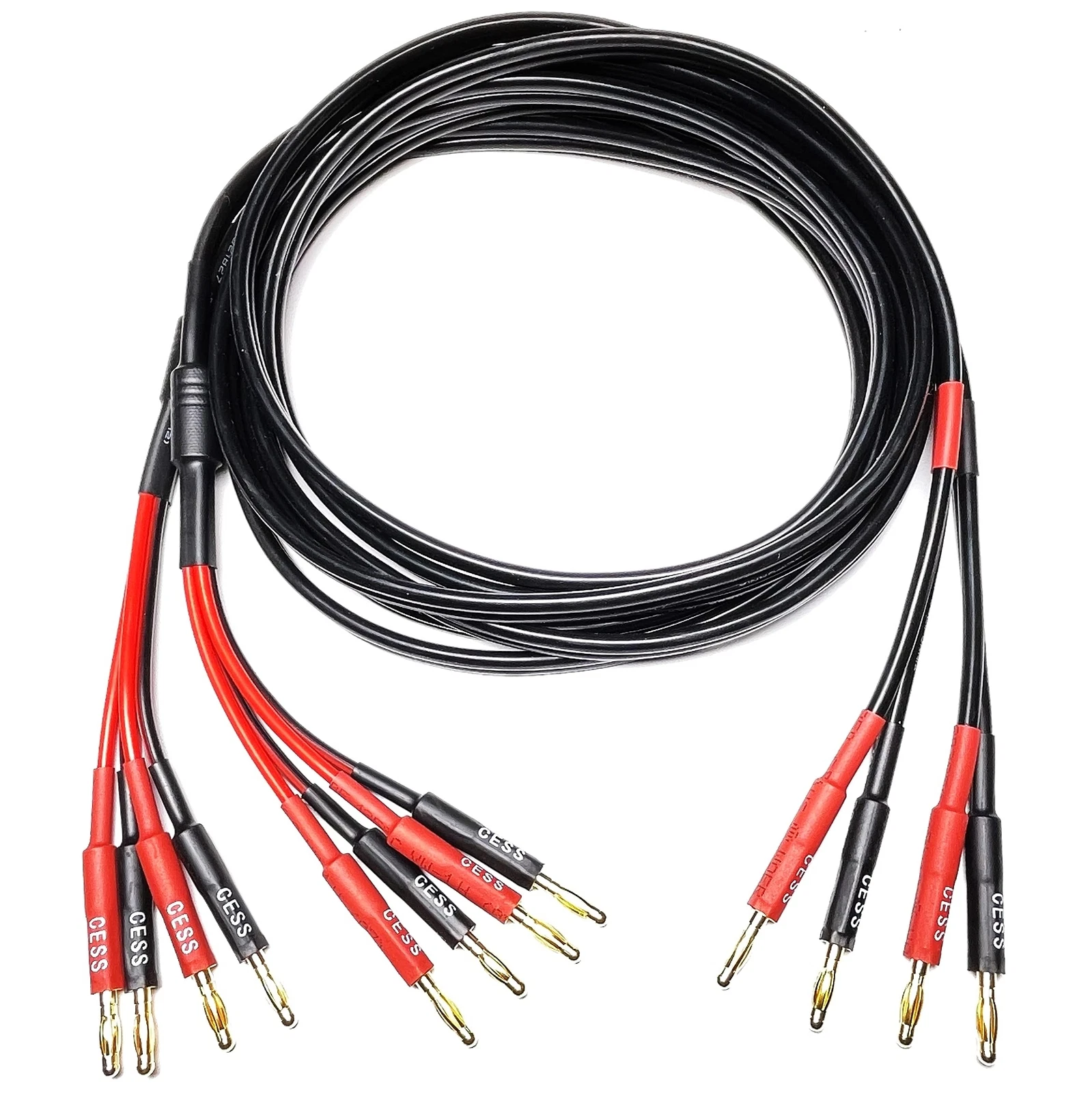 Cess1066f Biwire Banana Plug Splitter Speaker Cable 2 Banana Plugs To 4 ...
