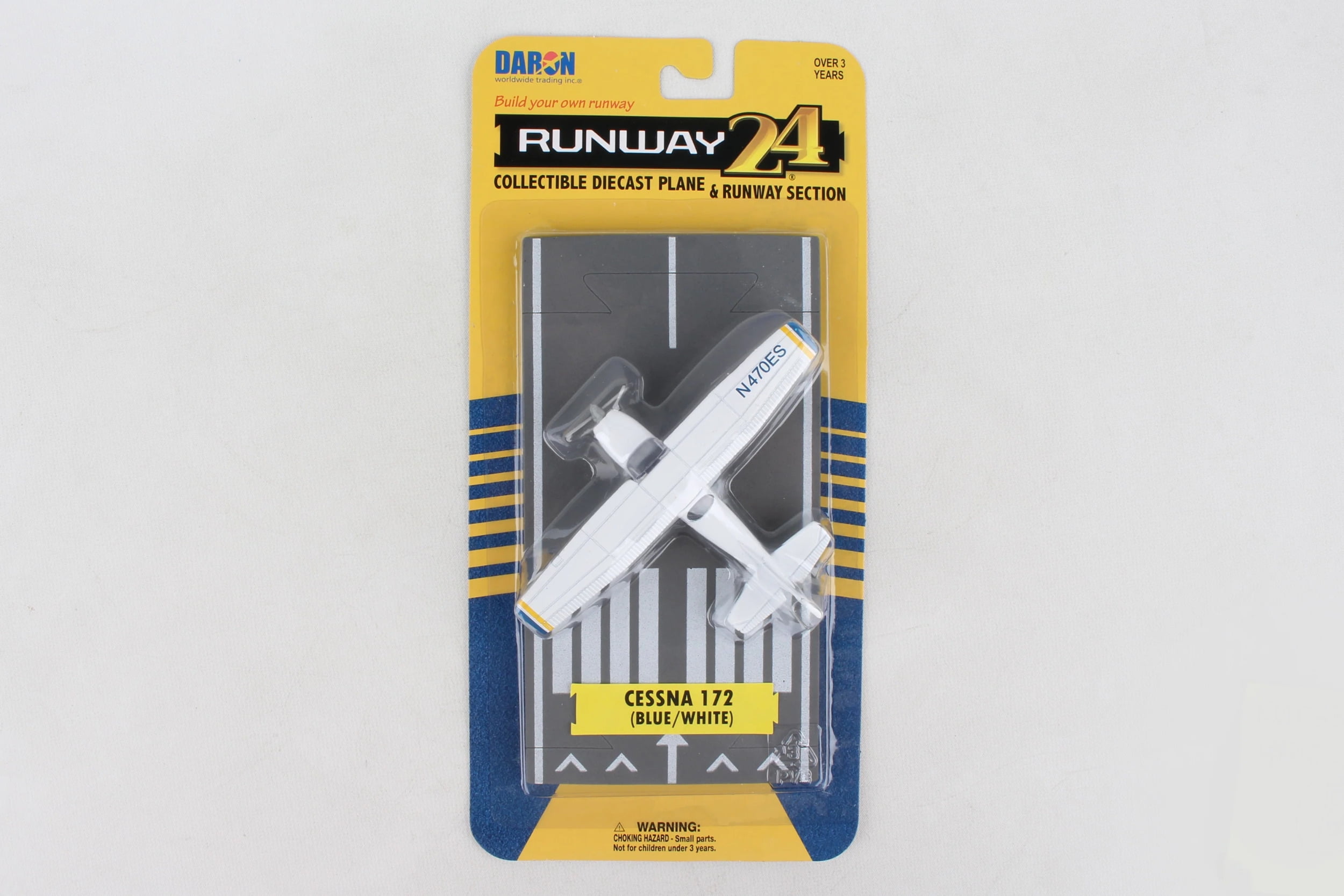 Cessna 172 Aircraft White with Blue and Yellow Stripes "N470ES" with ...