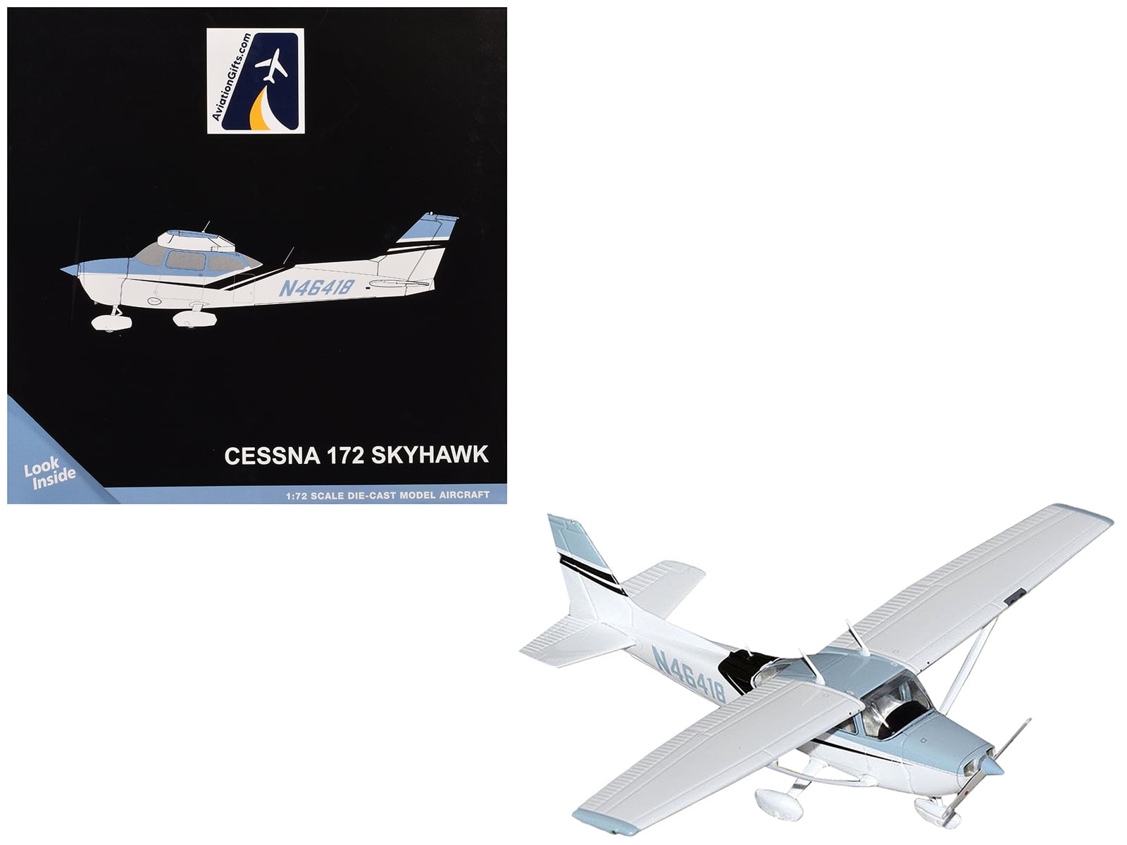 Cessna 172 Skyhawk Aircraft "N46418" Light Blue and White "Gemini ...