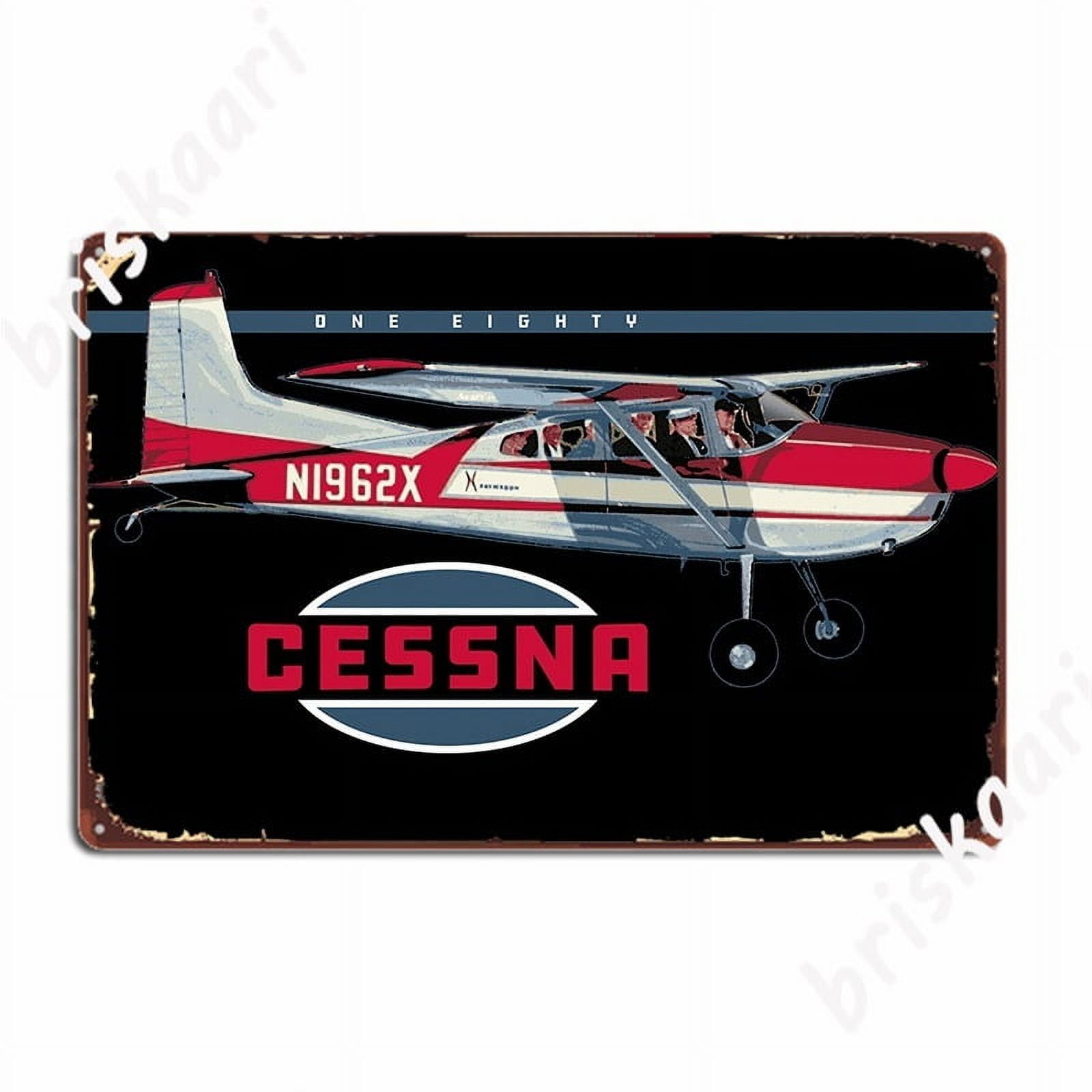 Cessna 180 Vintage Aircraft Metal Sign Cinema Kitchen Wall Decor Home ...