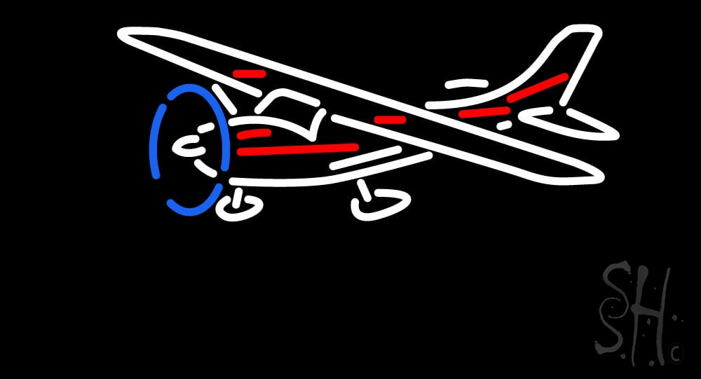 Cessna 182 Blank LED Neon Sign 20 x 37 - inches, Clear Edge Cut Acrylic ...