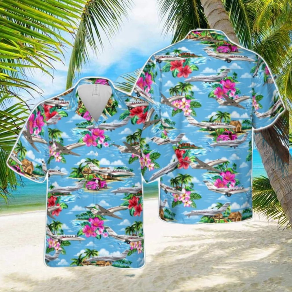Cessna Citation XLS Hawaiian Shirt Beach Hoilday Summer Gift title ...