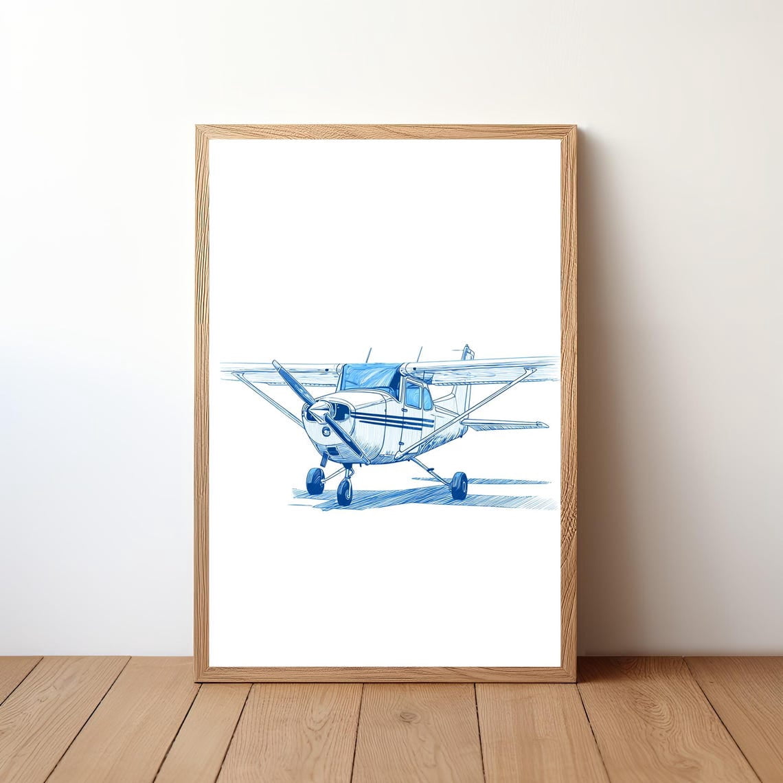 Cessna Line Art Minimalist Airplane Wall Skyhawk Aviation Drawing ...