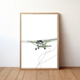 Cessna Line Art Minimalist Airplane Wall Skyhawk Aviation Modern Pilot ...