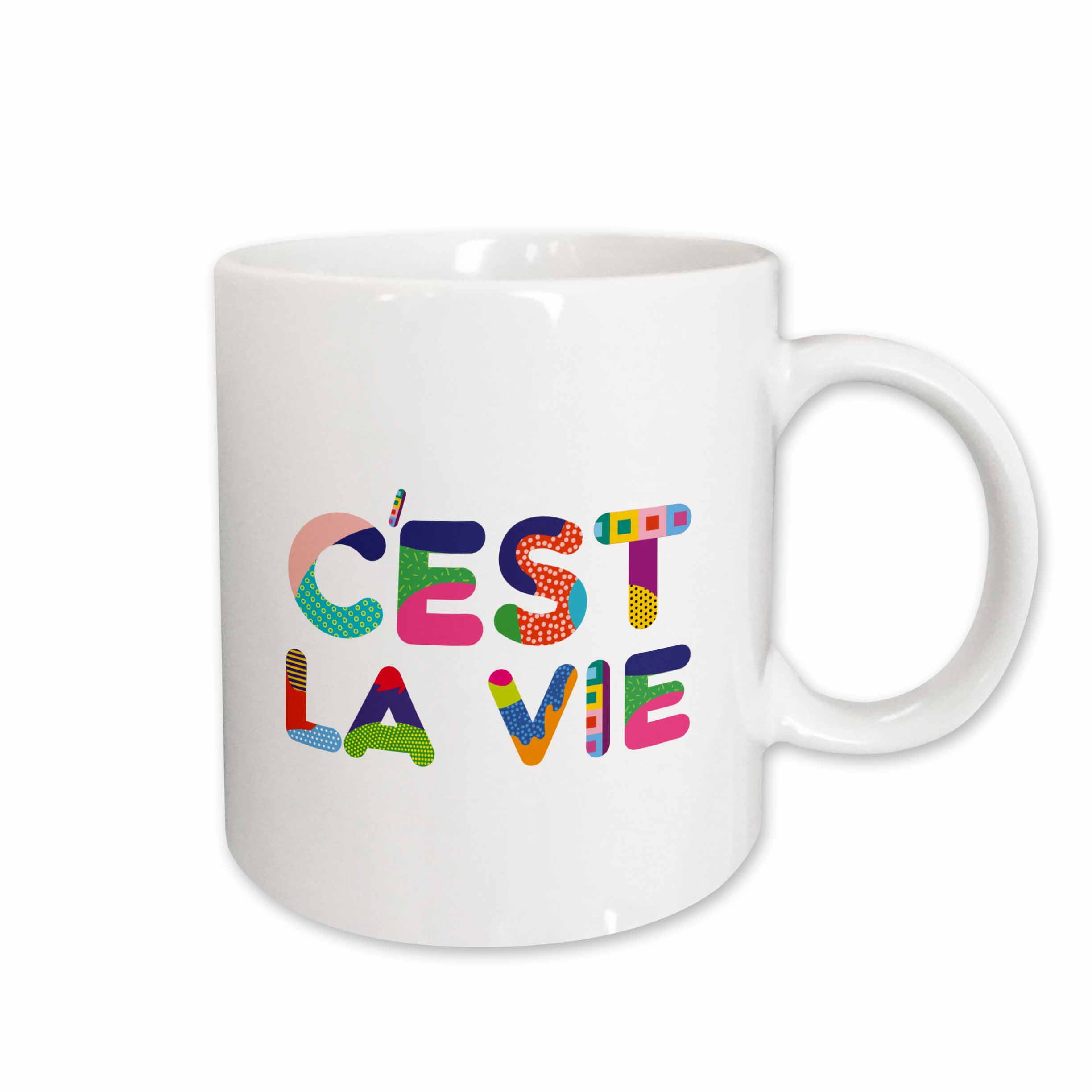 3drose, Cest La Vie Decorative Colorful Text. a Positive Typography ...