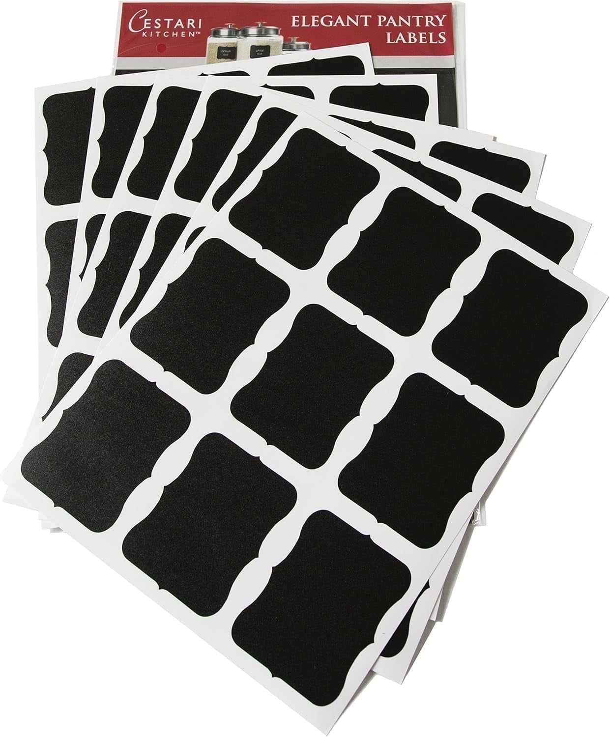 Cestari Kitchen Erasable Decorative Chalk Labels, Matte Black PVC, 54 ...