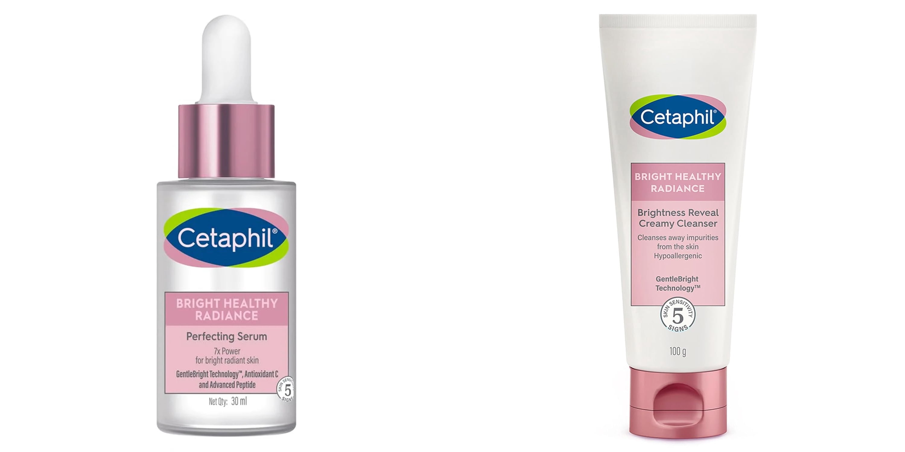 Cetaphil BRIGHT HEALTHY RADIANCE Creamy cleanser 100ml perfecting serum ...