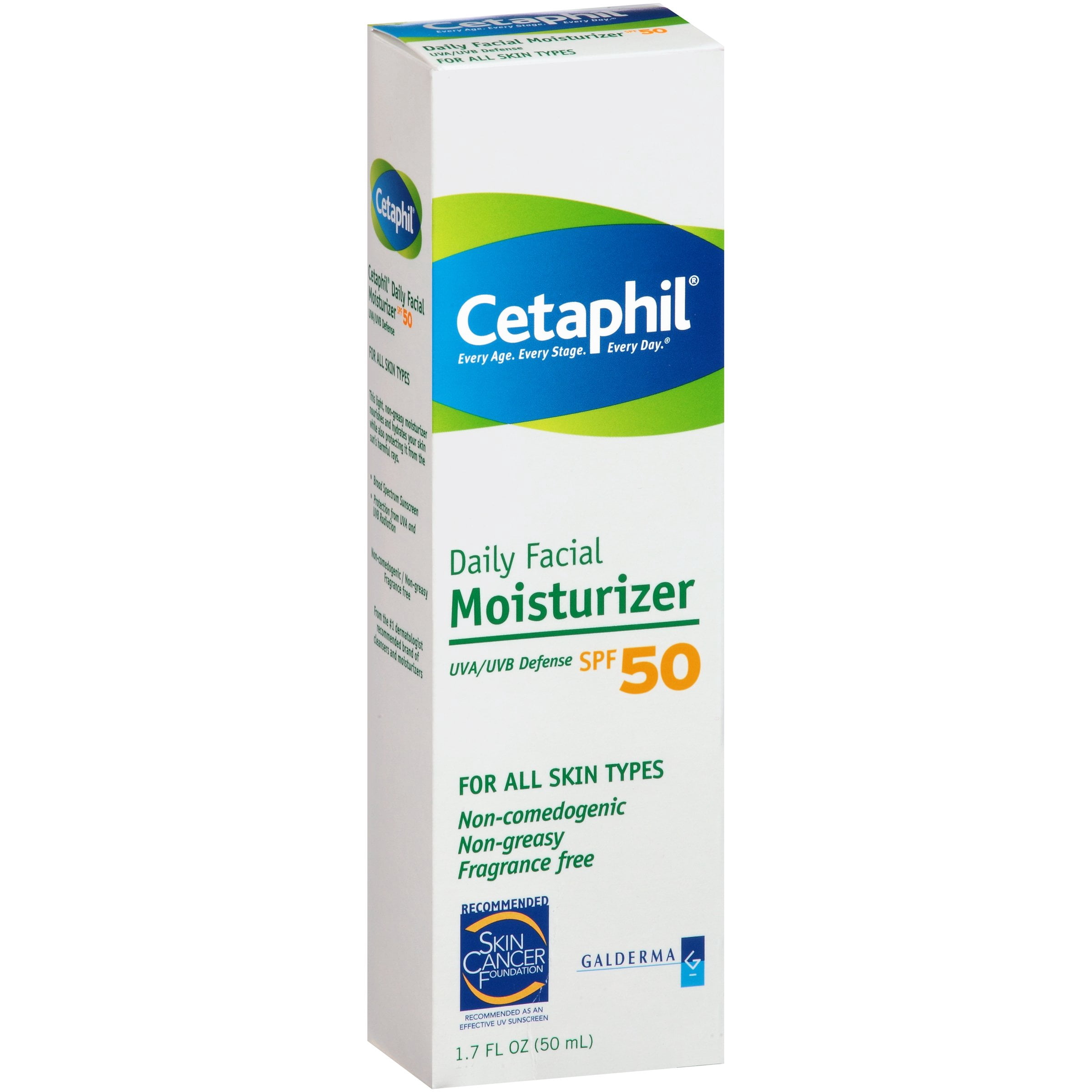 Cetaphil Daily Facial Moisturizer With Sunscreen Spf 50+, 1.7 Oz ...