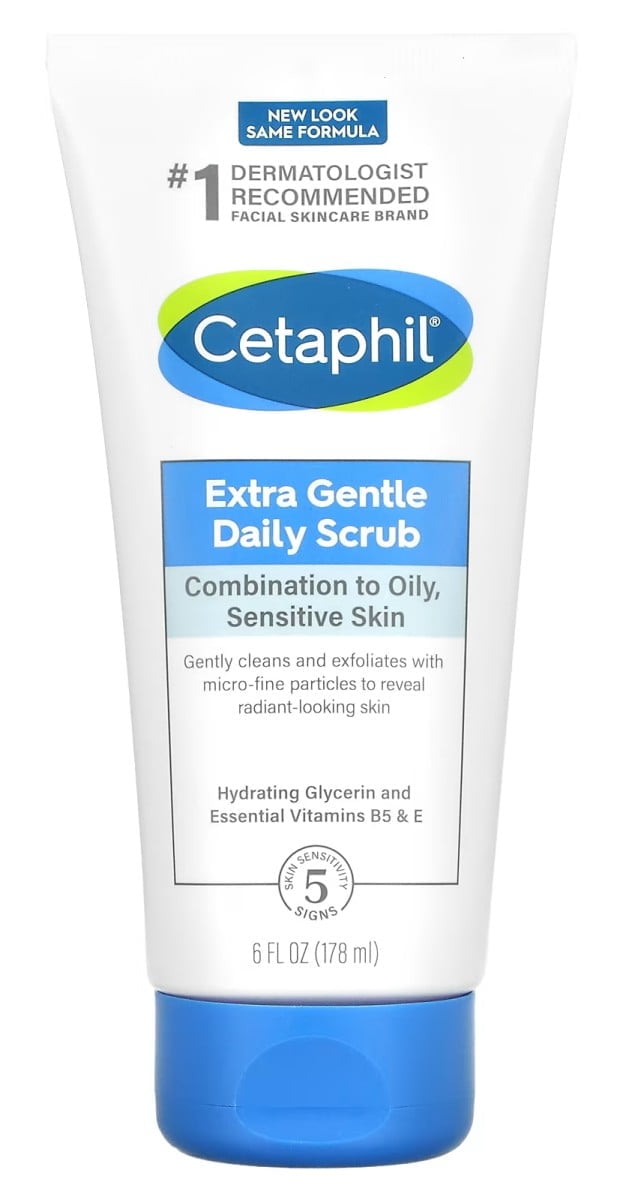 Cetaphil Daily Scrub Extra Gentle 6oz Combination To Oily (Pack of 3) - Walmart.com