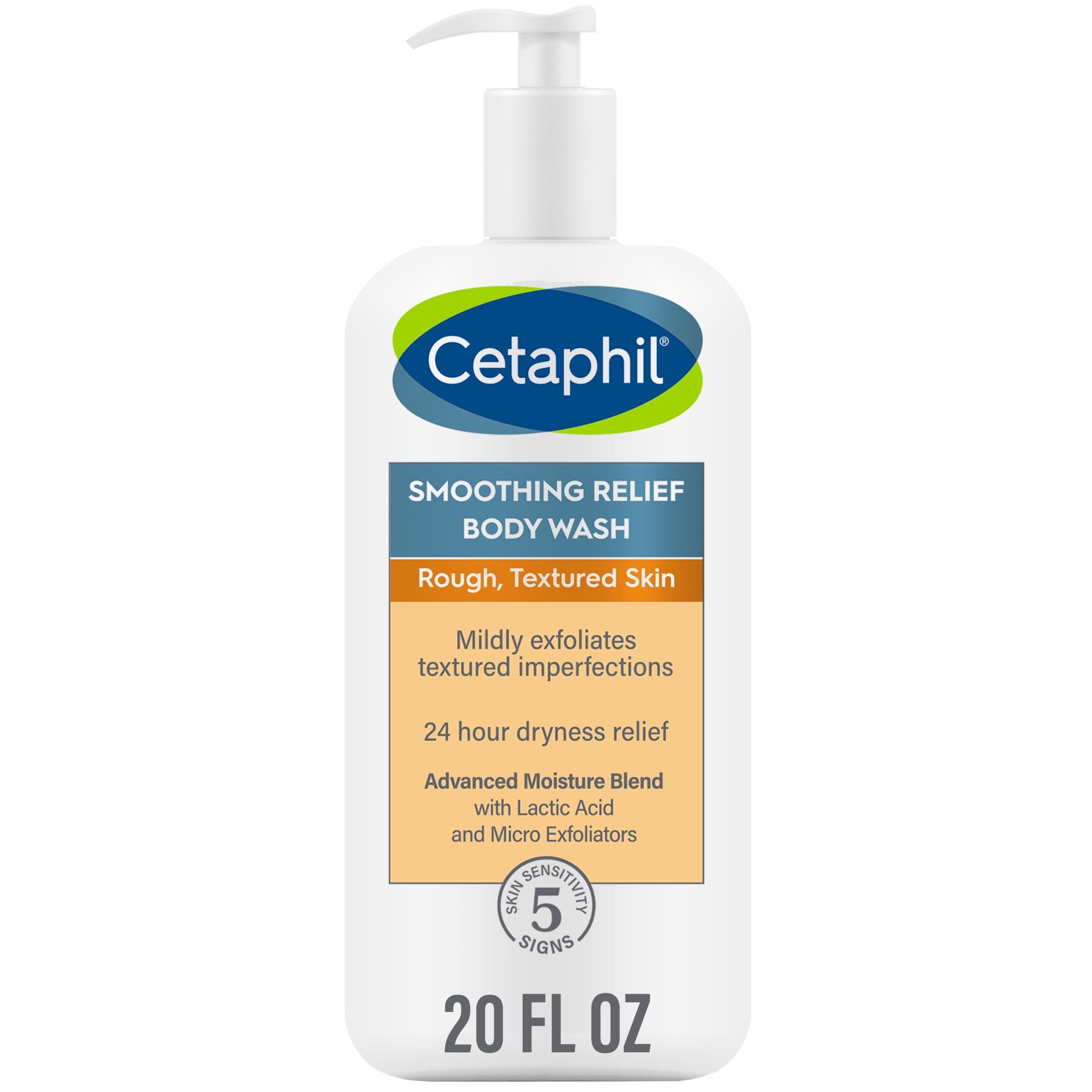 Cetaphil Daily Use Smoothing Relief Body Wash, Lactic Acid, Unscented ...