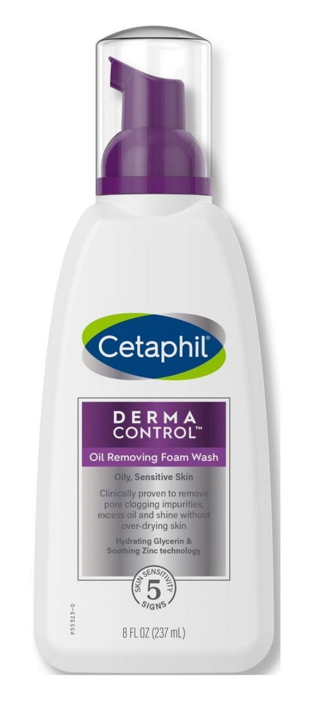 Cetaphil Derma Control Foam Wash Oil Removing 8oz (Pack of 3) - Walmart.com