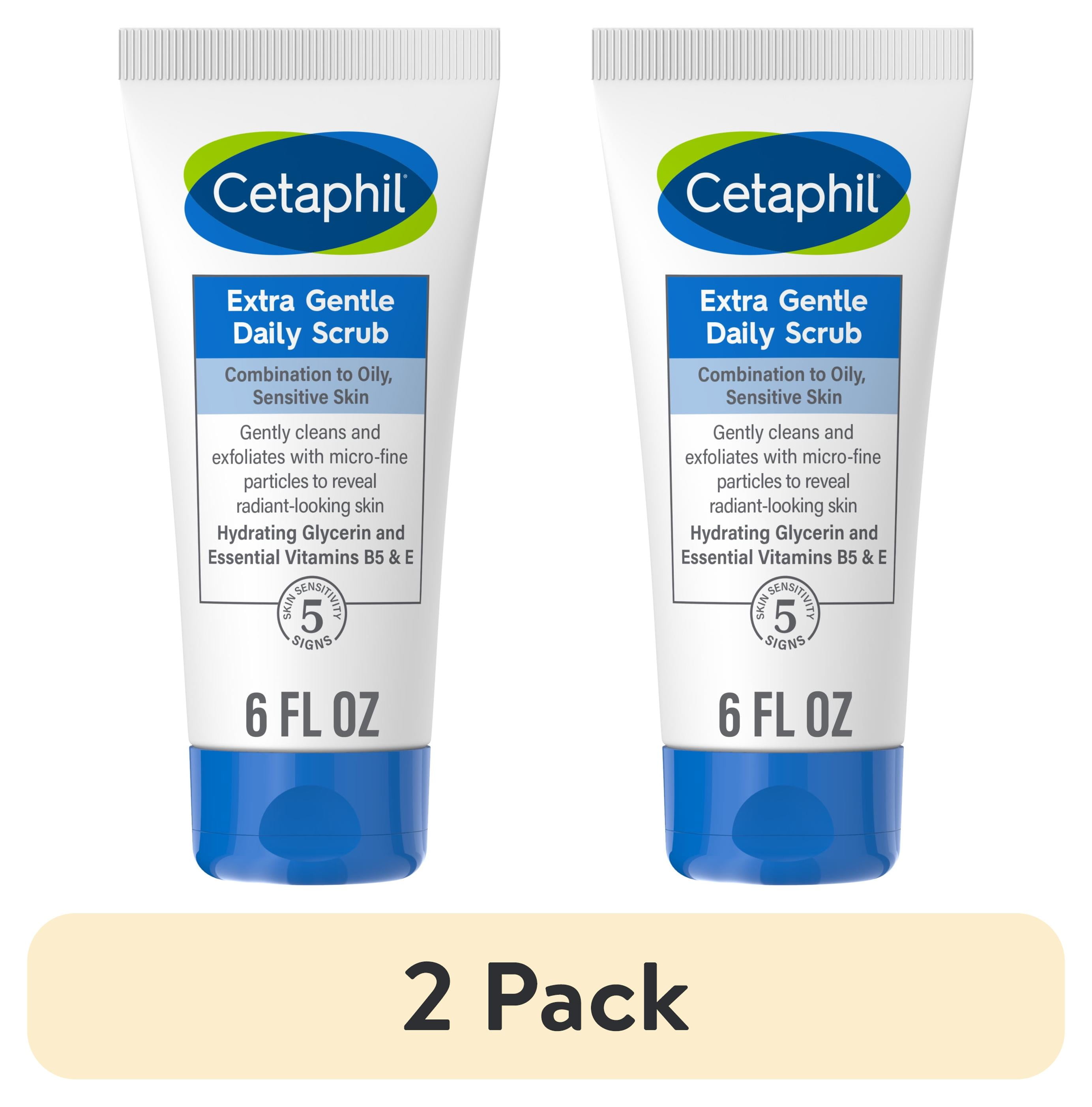 (2 pack) Cetaphil Extra Gentle Daily Scrub Exfoliants with Hydrating Glycerin, 6 oz - Walmart.com