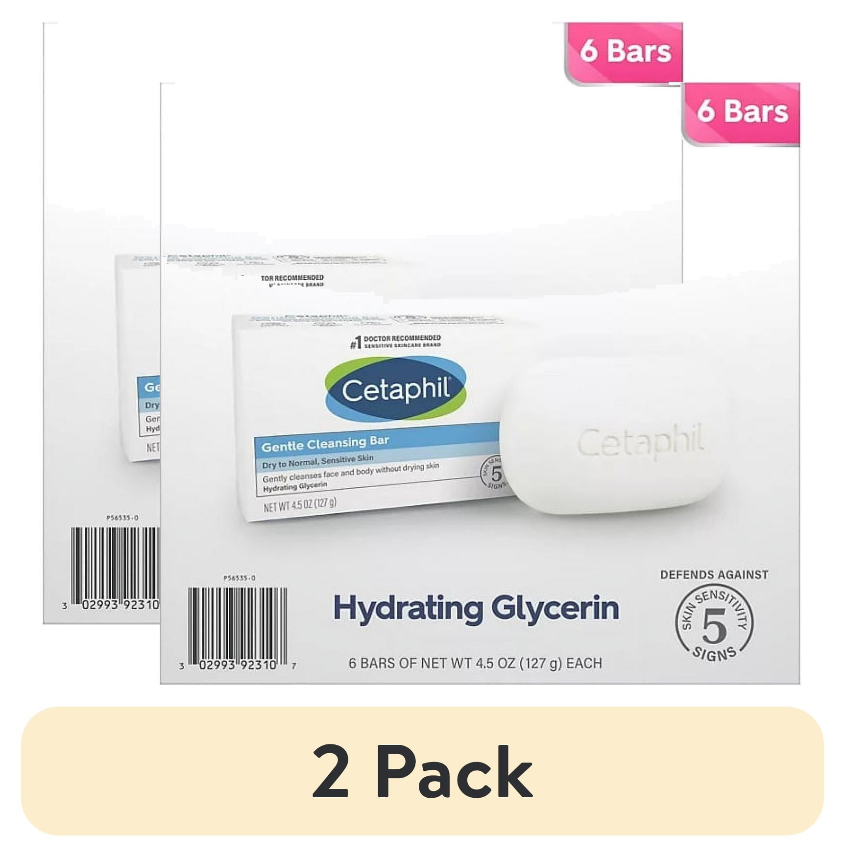 (2 pack) Cetaphil Gentle Cleansing Bar Value Pack (4.5 oz., 6 pk ...