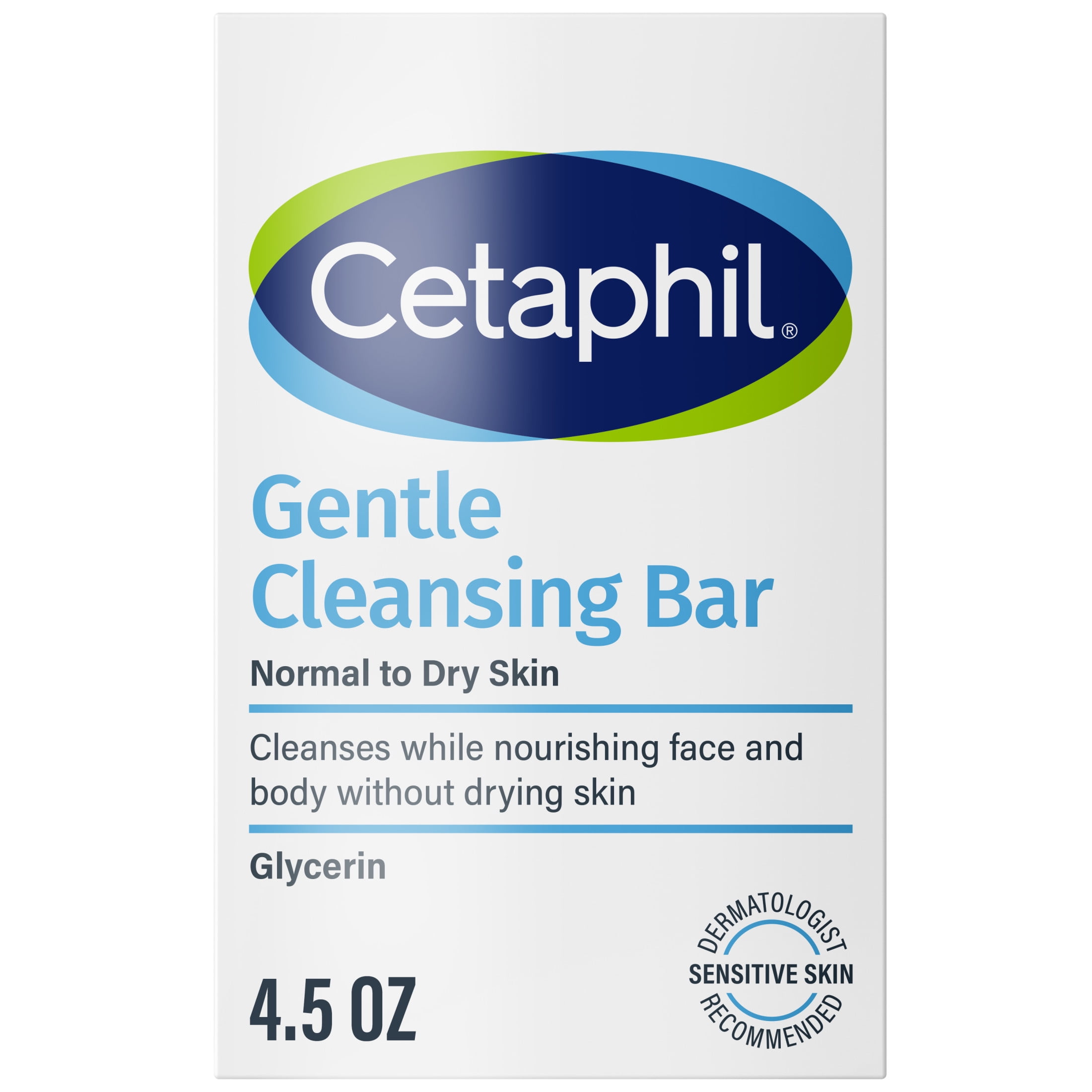 Cetaphil Gentle Cleansing Bar, 4.5 oz, Face & Body Wash Soap for Dry ...