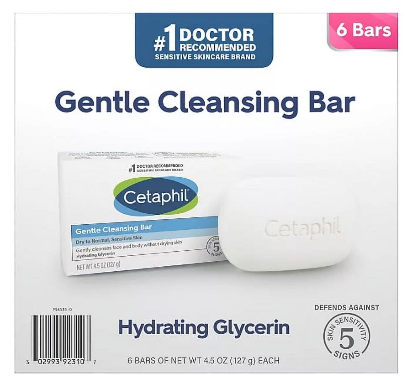 Cetaphil Gentle Cleansing Bar for Sensitive Skin, Face Wash and Skin ...